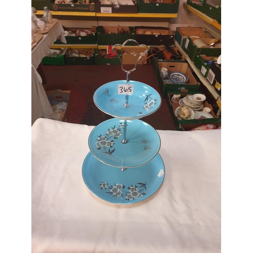 Three Tier Palissy Blue Cake Tazza.