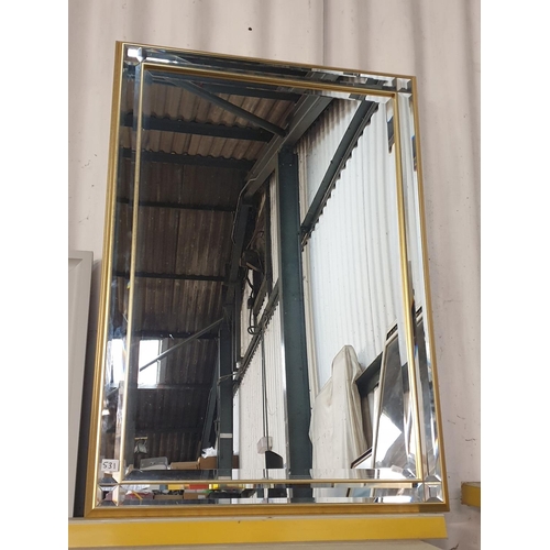 Large Rectangular Gilded & Mirror Framed Mirror - approx 41" x 29".