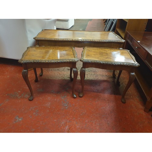 Burr Walnut Effect Coffee Table with Queen Anne Legs & a Pair of ...