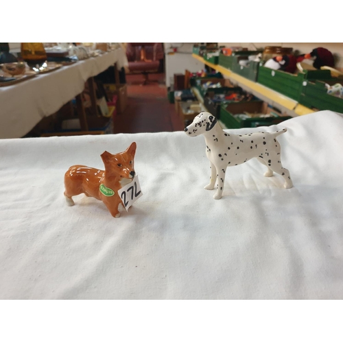 Beswick Dalmatian 1763 Height c.8.9cm (c.3,5”) and Beswick Corgi 1736 ...