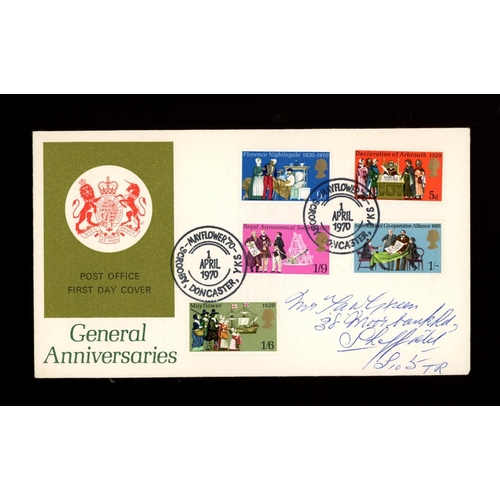 1970 Anniversaries Post Office FDC with Mayflower 70 Scrooby Doncaster ...