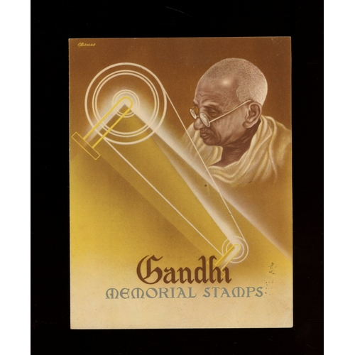 1948 Gandhi set unused in Gandhi Memorial Stamps folder. SG 305-8 Cat £ ...