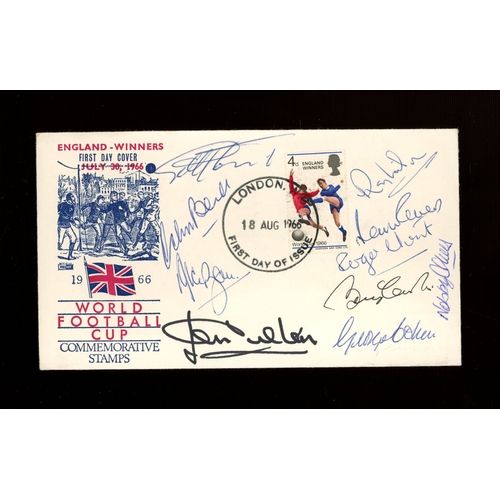Football: 1966 England Winners FDC signed by 10 members of the team ...