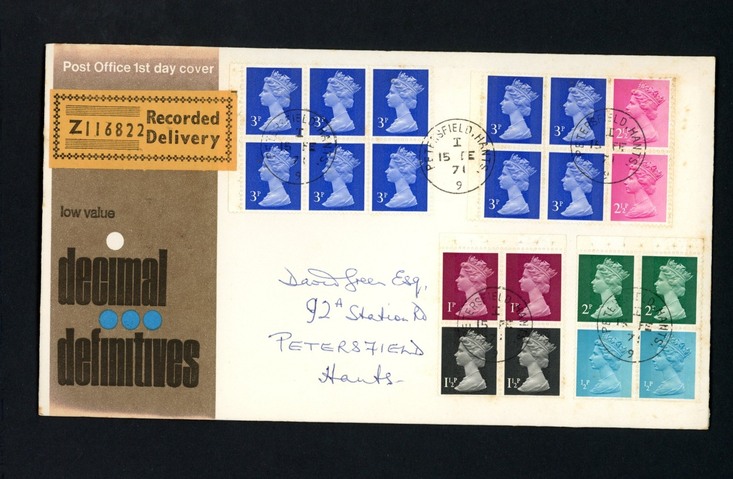 1971 (Feb 15th) 10p booklet both panes + 6 x 3p & 4 x 3p + 2 x 2 p ...