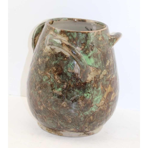 A FULHAM POTTERY HURLINGHAM WARE POTTERY VASE fitted three handles ...