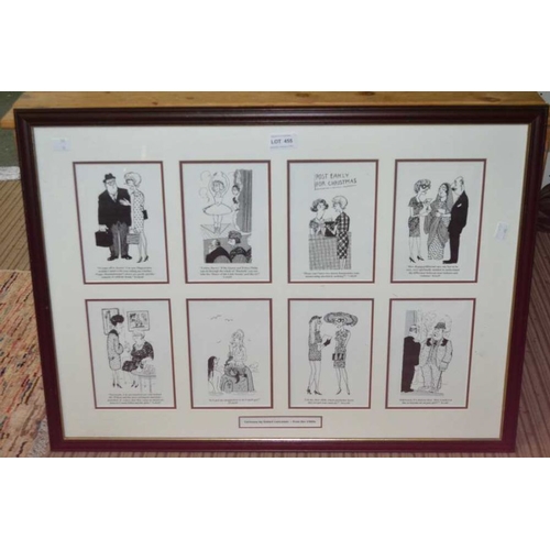 Osbert Lancaster - a set of eight cartoons glazed and framed