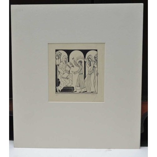 Eric Gill (1882-1940), 'Jesus and the Doctors', wood engraving, signed ...