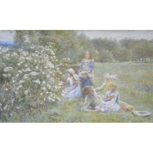 ALFRED EDWARD EMSLIE, (1848-1918) The Garland, watercolour, signed ...