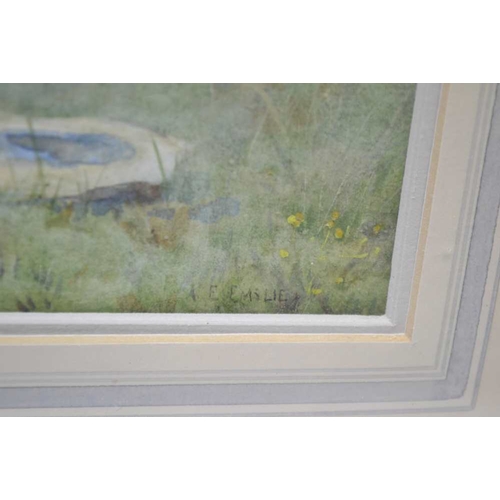 ALFRED EDWARD EMSLIE, (1848-1918) The Garland, watercolour, signed ...