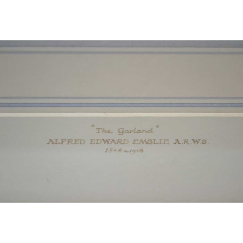 ALFRED EDWARD EMSLIE, (1848-1918) The Garland, watercolour, signed ...