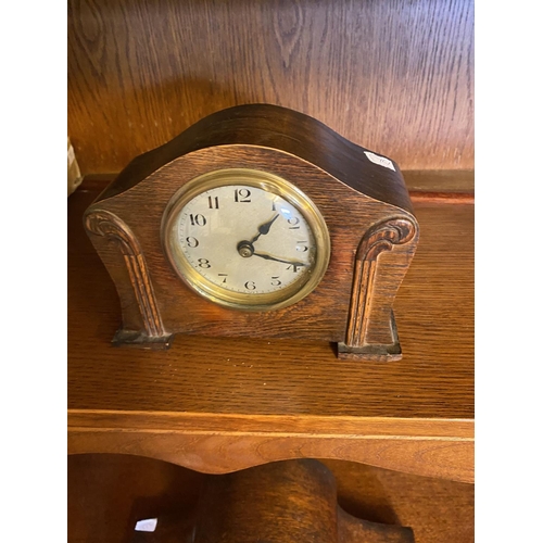 Small oak mantle clock