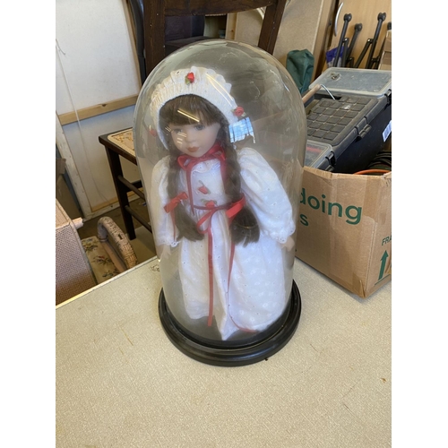 Glass dome & doll