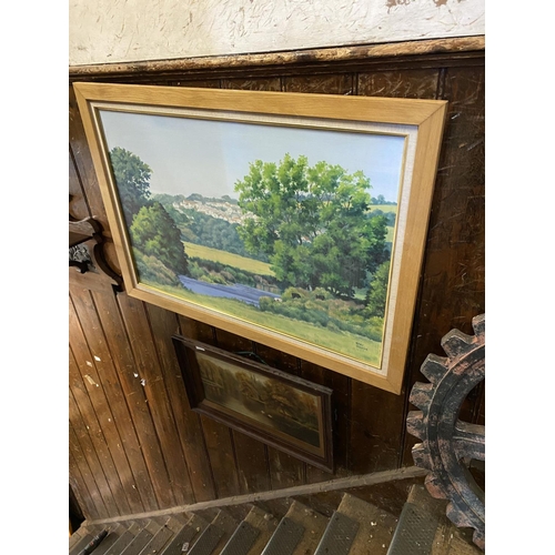 Mary Squire oil on canvas The Taw,Bishops Tawton