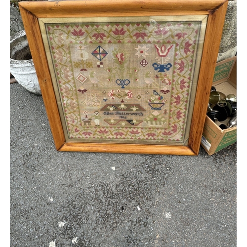 Antique sampler-Ellen Butterworth 1864