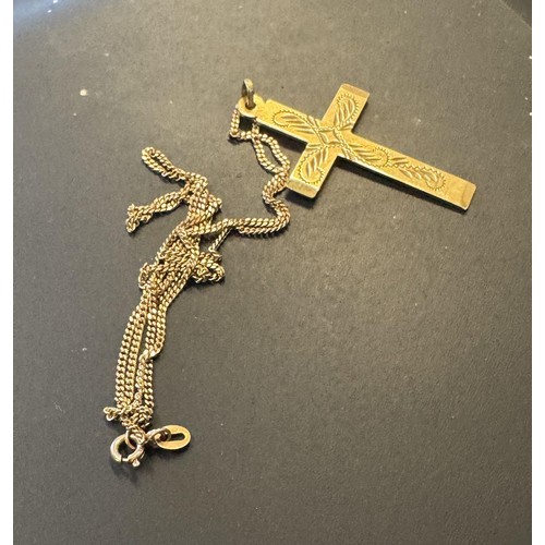 9ct gold cross & chain