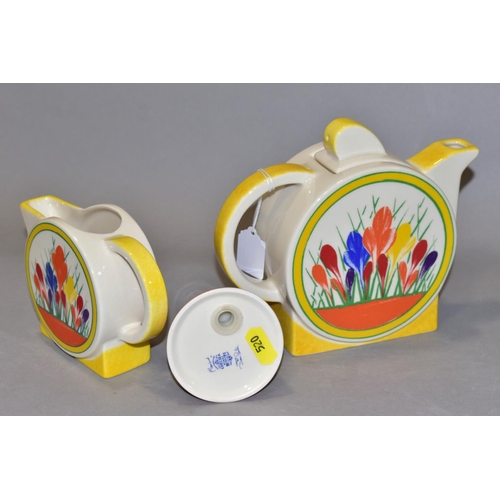 THREE PIECES OF MOORLAND CHELSEA WORKS BURSLEM 'CROCUS' PATTERN POTTERY ...