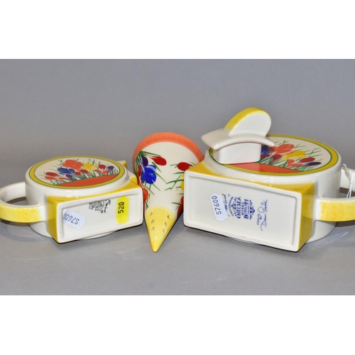 THREE PIECES OF MOORLAND CHELSEA WORKS BURSLEM 'CROCUS' PATTERN POTTERY ...