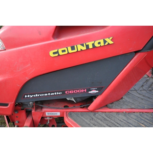 A COUNTAX HYDROSTATIC C600H RIDE ON LAWN MOWER with grass collection ...