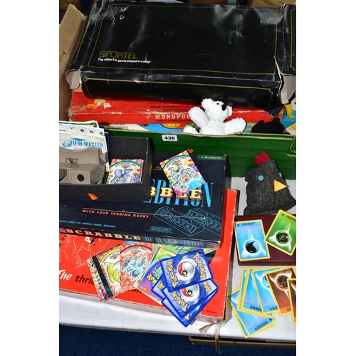 TWO BOXES OF VINTAGE BOARD GAMES AND TOYS, to include a Spear's Games ...