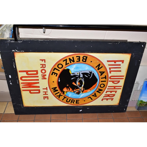 A REPRODUCTION HAND PAINTED 'NATIONAL BENZOLE MIXTURE' ADVERTISING SIGN ...