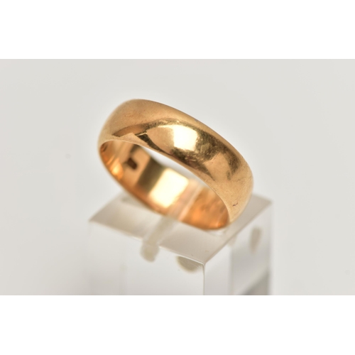 A BAND RING, with personal inscription to the inner band, stamped 18ct ...