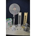 A SELECTION OF FANS to include a metal desk fan, two Micromark tower ...