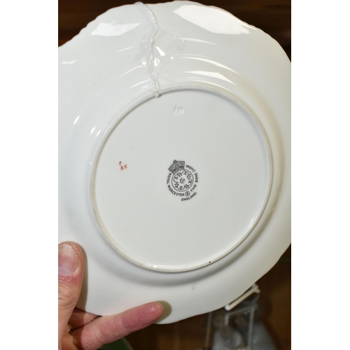 A ROYAL WORCESTER FRUIT STUDY PLATE BY ALAN TELFORD, gilt silver shape ...