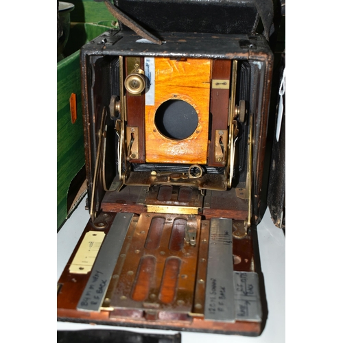 THREE VINTAGE FIELD CAMERAS comprising of a Cameo with a Betax No1 ...