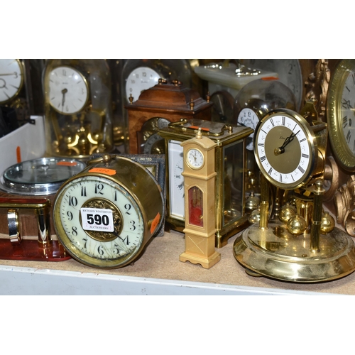 A COLLECTION OF CLOCKS, to include anniversary clocks, carriage clocks ...