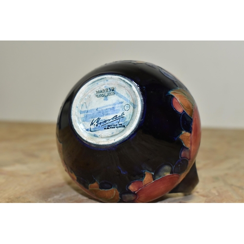 A MOORCROFT POTTERY POMEGRANATE TWIN HANDLED VASE, of amphora style ...