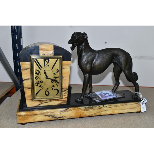 A LARGE FRENCH ART DECO MARBLE CLOCK, stylised Art Deco numbers ...