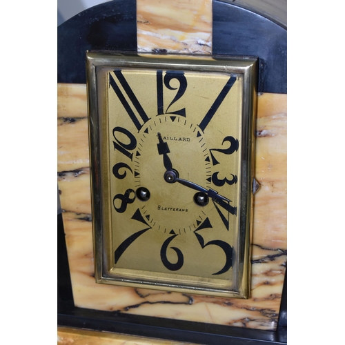 A LARGE FRENCH ART DECO MARBLE CLOCK, stylised Art Deco numbers ...