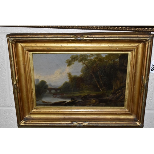 C. WILLIAMS (19TH CENTURY) A RIVER LANDSCAPE WITH AN ANGLER AND CATTLE ...