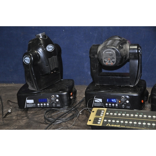 FOUR iSOLUTIONS iMOVE 7s MOVING HEADS LIGHTING UNITS and an iLead 0824 ...