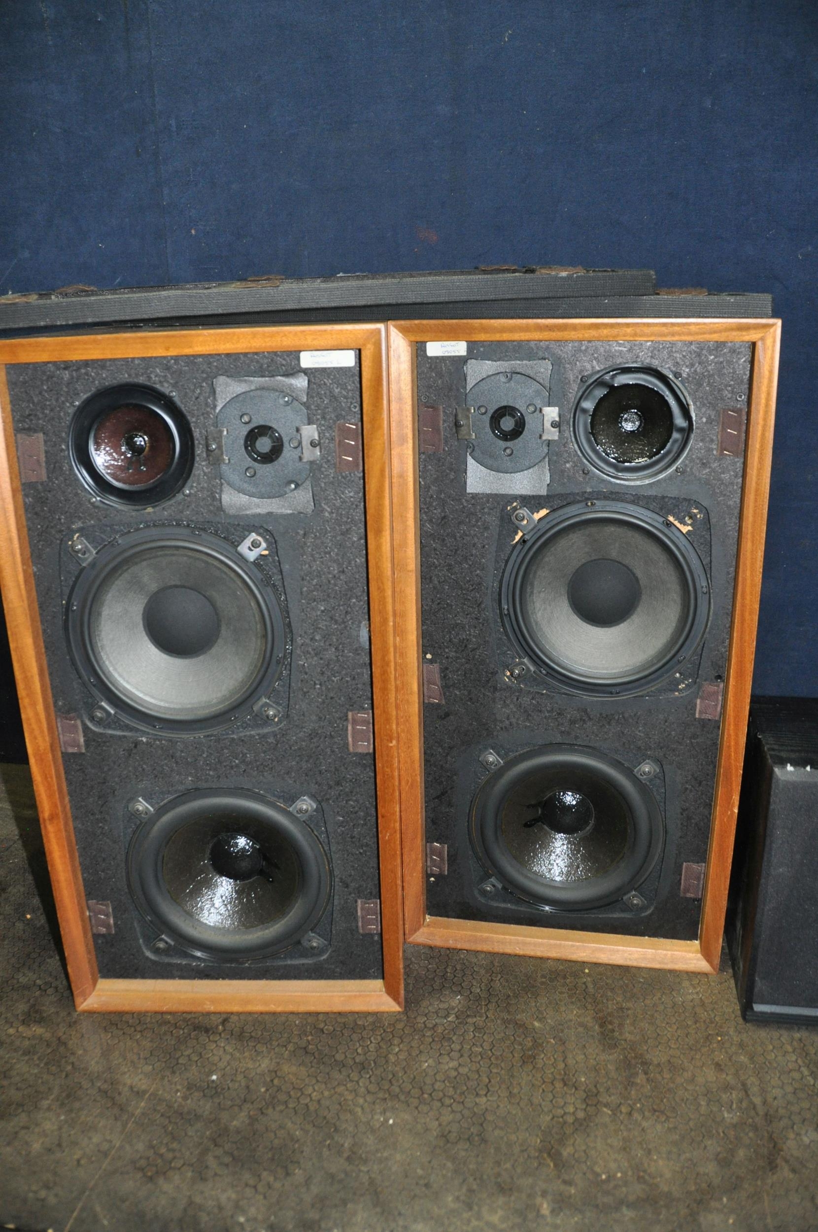 A PAIR OF VINTAGE IMF ALS40T HI FI SPEAKERS in teak cases along with a ...