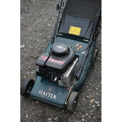 A HAYTER HUNTER 41 PETROL LAWNMOWER (condition report: engine turns ...
