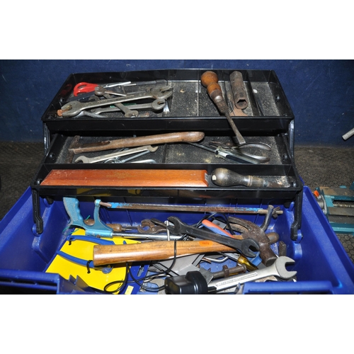 A TOOLBOX AND TWO TRAYS CONTAINING AUTOMOTIVE AND ENGINEERING TOOLS ...