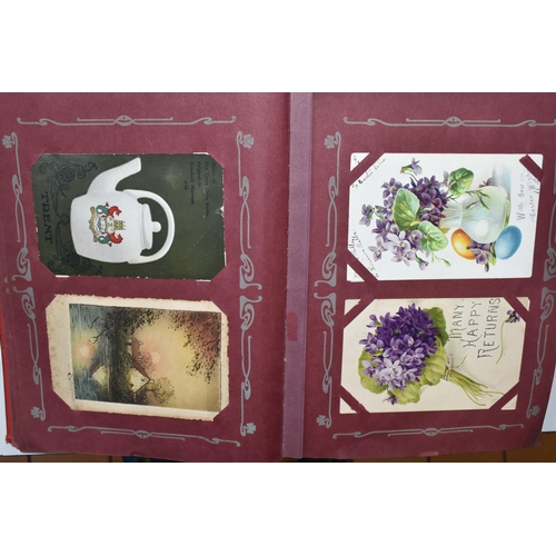 TWO ALBUMS OF POSTCARDS containing approximately 440 miscellaneous ...
