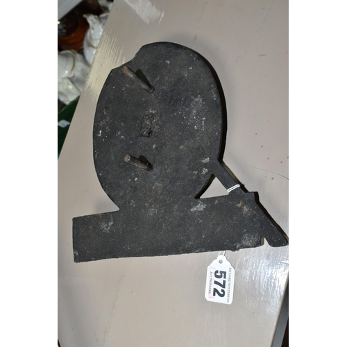 A CAST IRON FIREMARK, plaque image of a Phoenix with the word ...