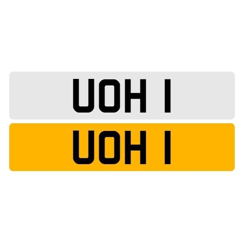 UOH 1 - UK VEHICLE REGISTRATION NUMBER, held on DVLA V778 Retention ...