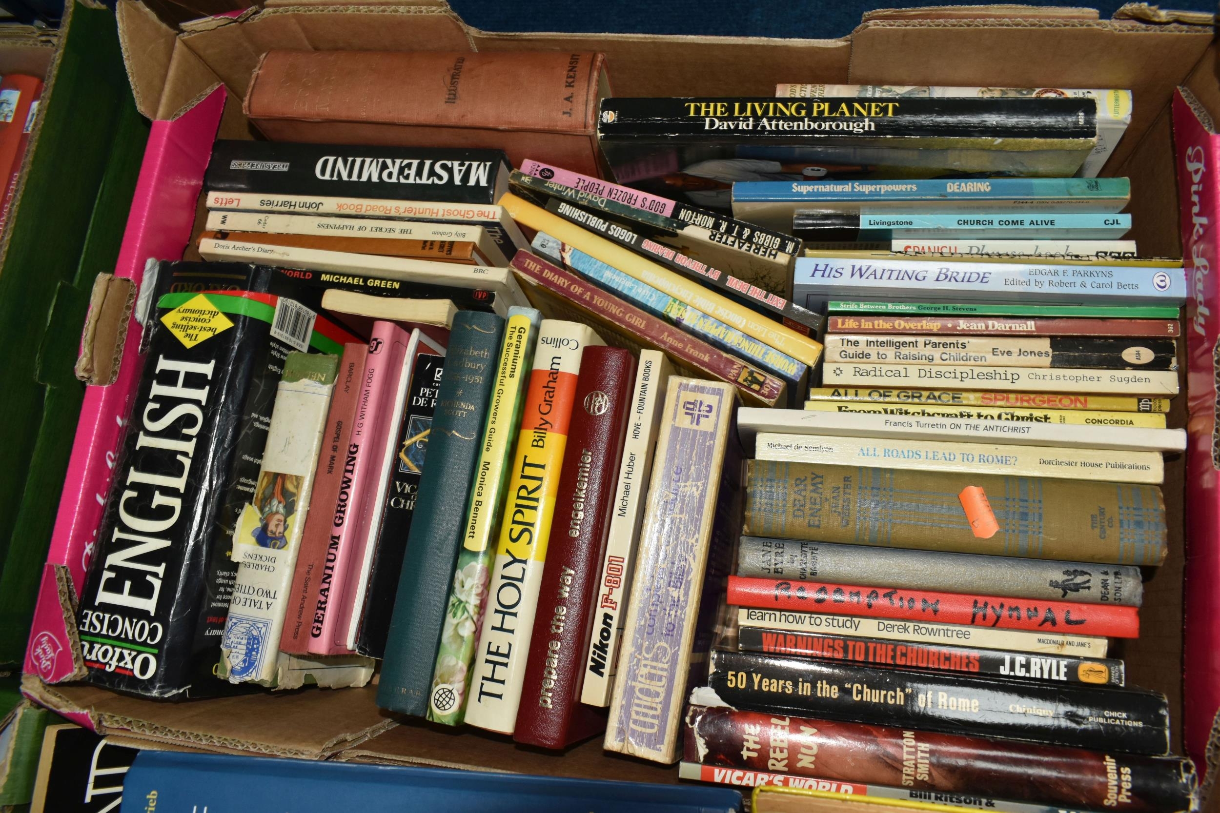 FOUR BOXES OF BOOKS, over eighty assorted books, to include a 1961 Book ...