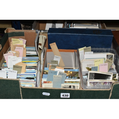 TWO BOXES OF POSTCARDS, hundreds of mainly late twentieth century ...