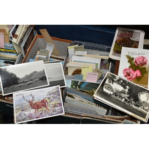 TWO BOXES OF POSTCARDS, hundreds of mainly late twentieth century ...