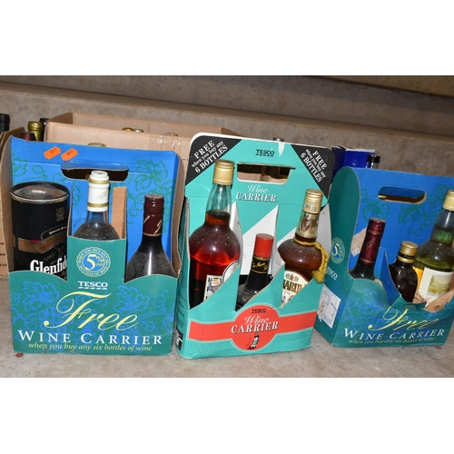 ALCOHOL Two Boxes and Four Wine Carriers of Assorted Alcohol containing ...