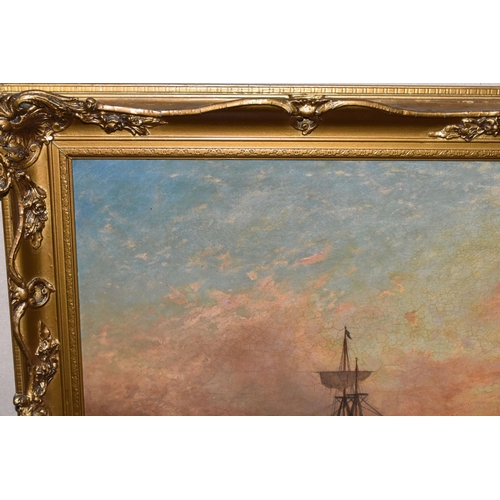 JAMES FRANCIS DANBY (BRITISH, 1816-1875) Maritime scene at sunset, oil ...