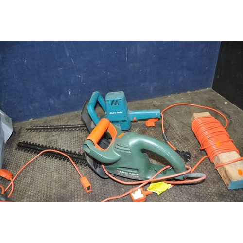 A FLYMO VISION COMPACT 330 MOWER, a Black and Decker GT249 hedge ...