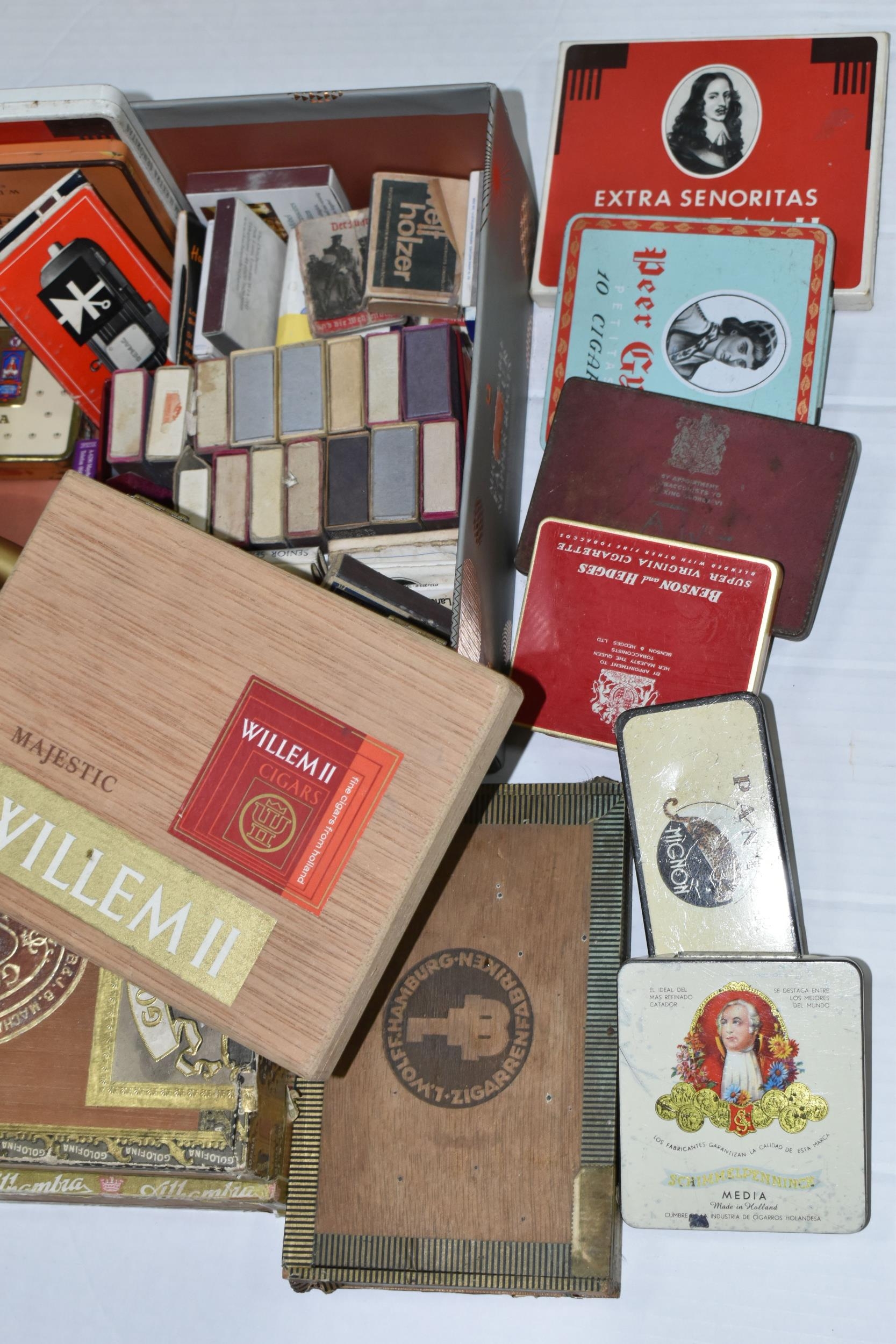 ONE BOX AND LOOSE CIGARETTE AND CIGAR PACKETS AND EPHEMERA, to include ...