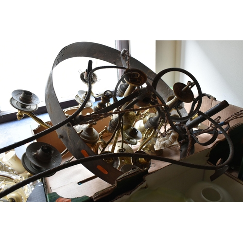 FIVE BOXES AND LOOSE, LAMPS, LIGHT FIXTURES AND FITTINGS, including ...