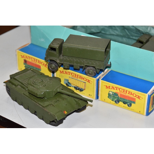 THREE BOXED MATCHBOX 1-75 SERIES REGULAR WHEELS MODELS, Mercedes Truck ...