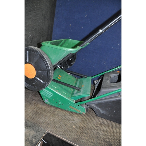 A FLYMO VENTURER 370 LAWN MOWER (no cable so UNTESTED), a Flymo Multi ...